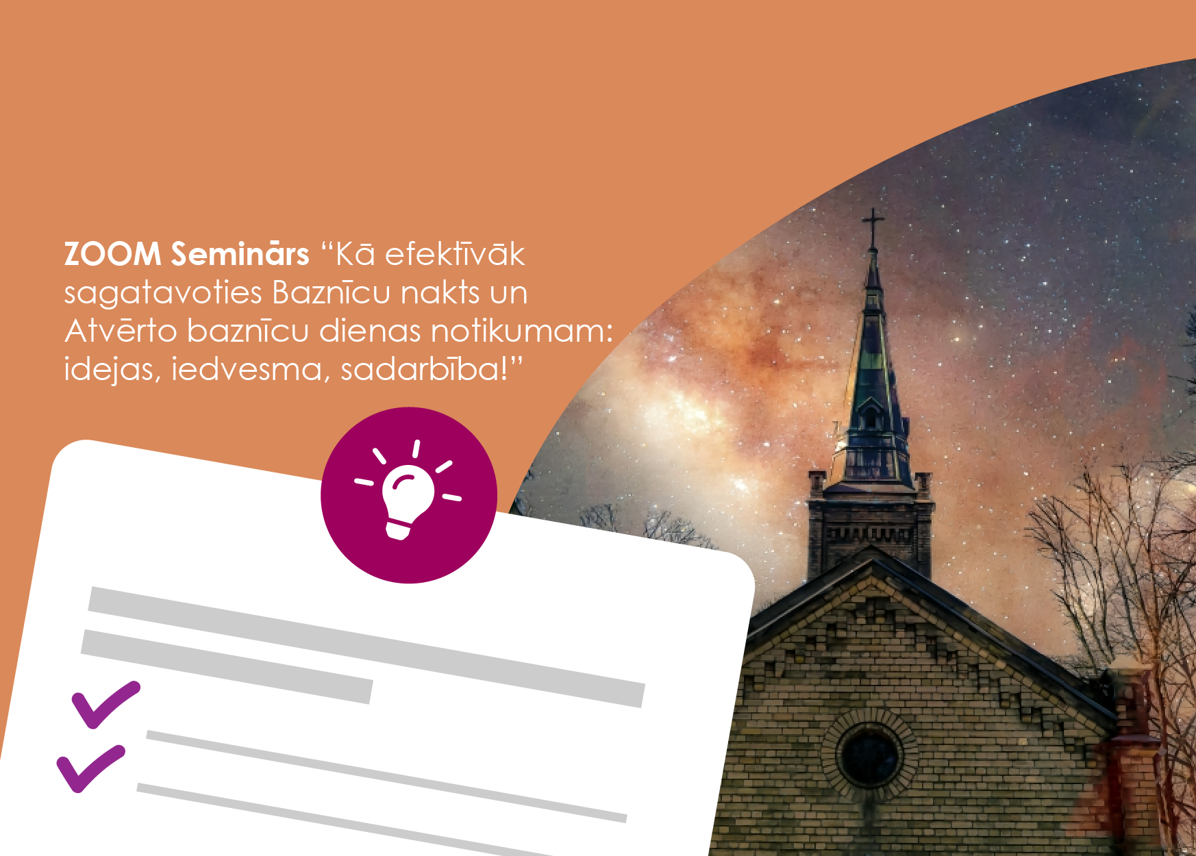 Aicinām draudzes piedalīties praktiskā ZOOM seminārā. - Baznīcu Nakts